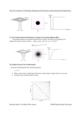 IT6005 digital image processing question bank | PDF