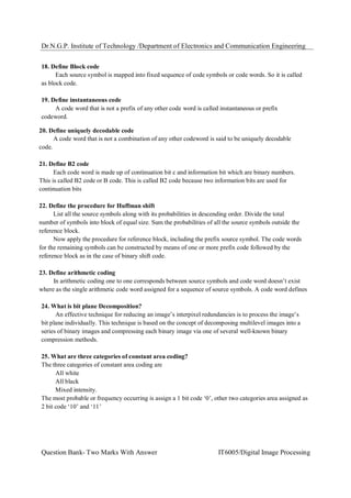 IT6005 digital image processing question bank | PDF