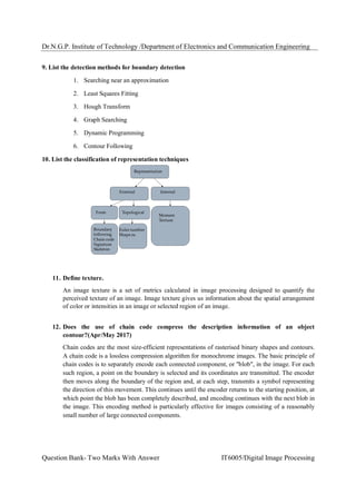 IT6005 digital image processing question bank | PDF