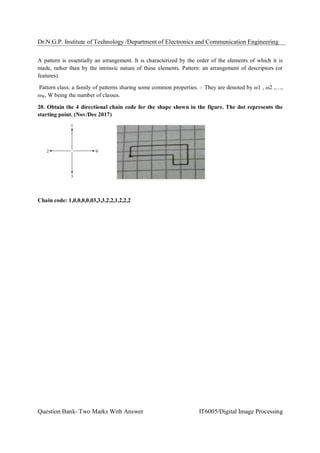 IT6005 digital image processing question bank | PDF