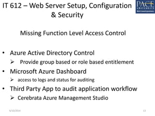 Class Project: Security in Microsoft Azure | PPTX