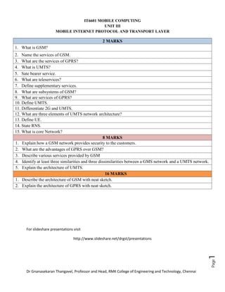 It6601 mobile computing unit 3 questions | PDF