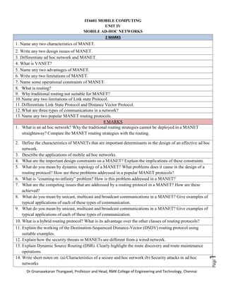It6601 mobile computing unit 4 questions | PDF