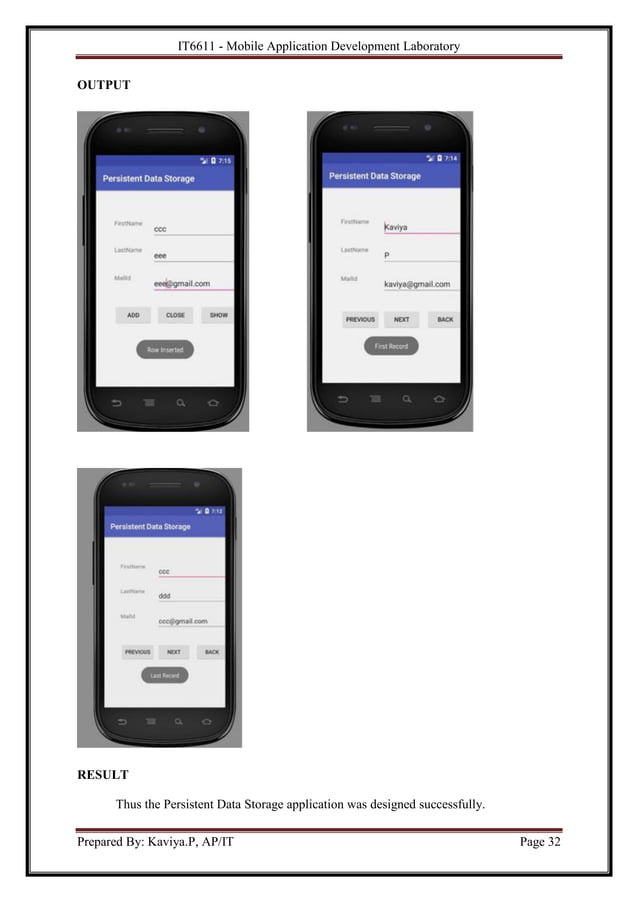 IT6611 Mobile Application Development Lab Manual | PDF | Operating Systems | Computer Software ...