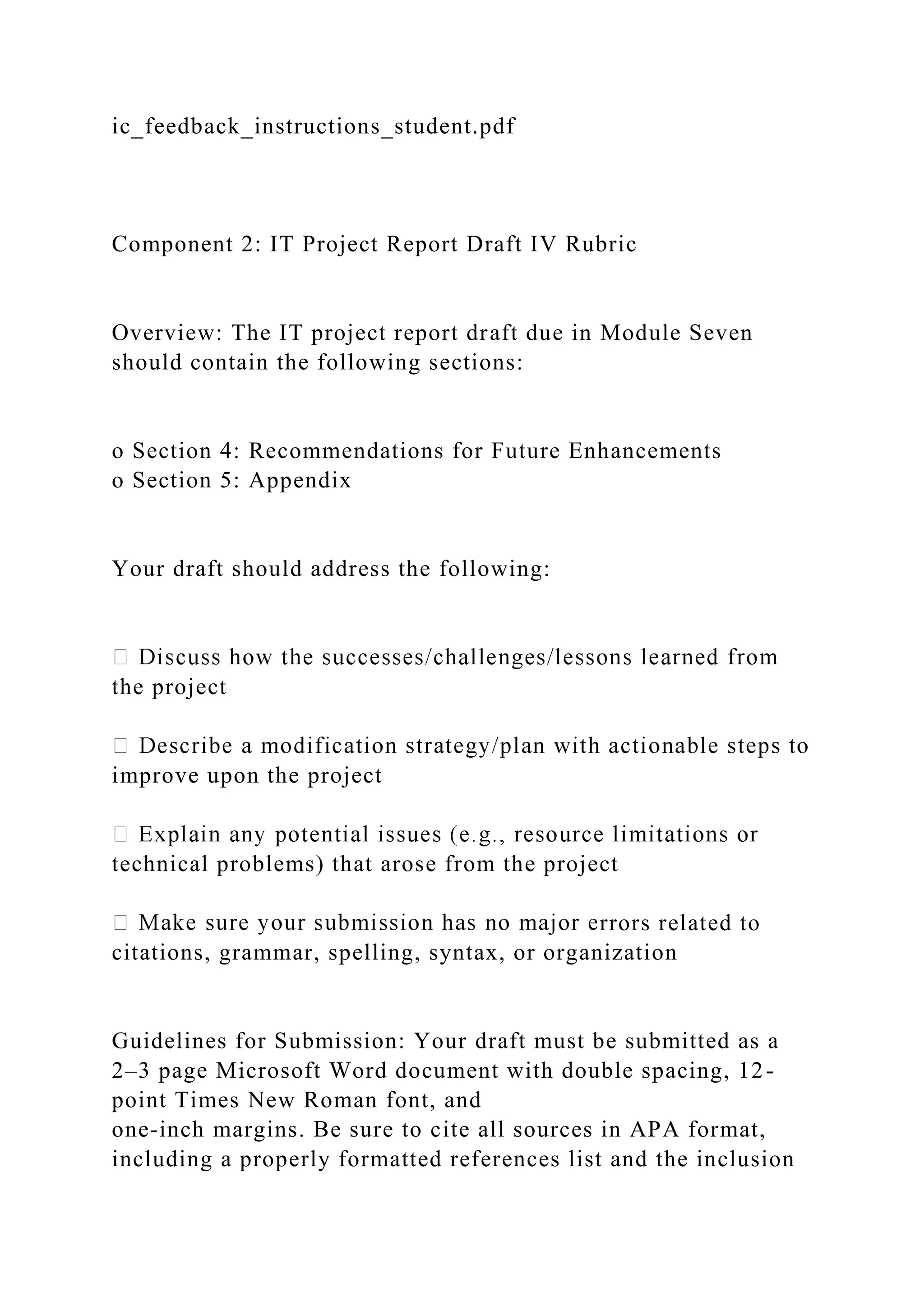 IT 700 Capstone Component 2 IT Project Report Guidelines a.docx