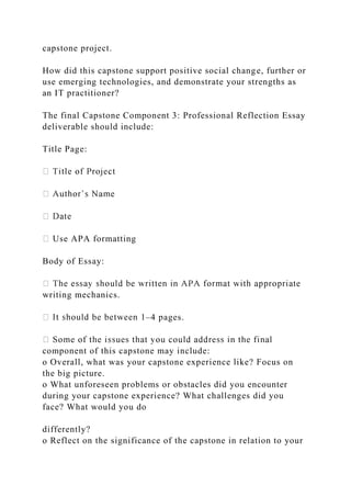 IT 700 Capstone Component 3 Professional Reflection Essay .docx
