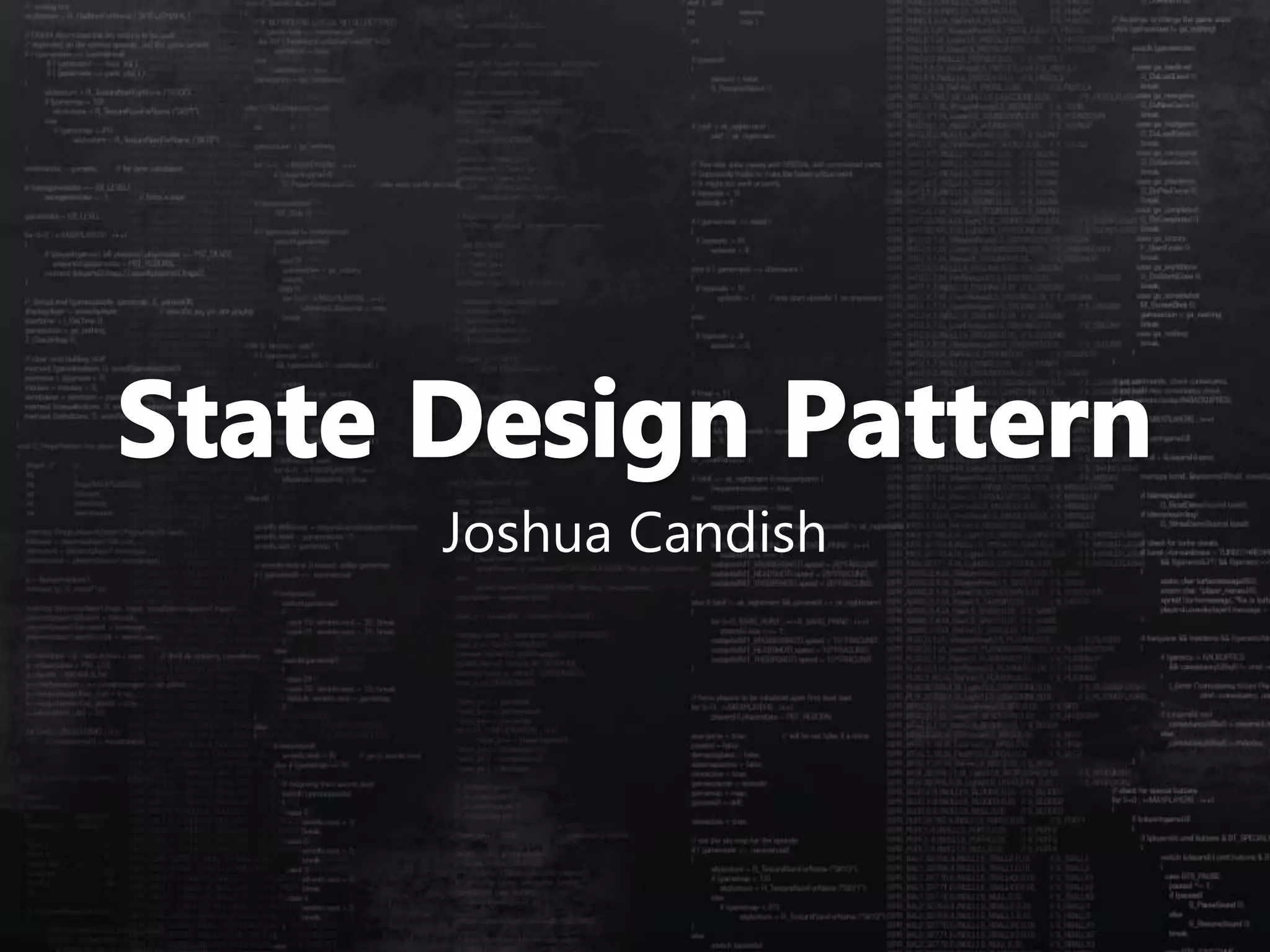The State Design Pattern | PPTX