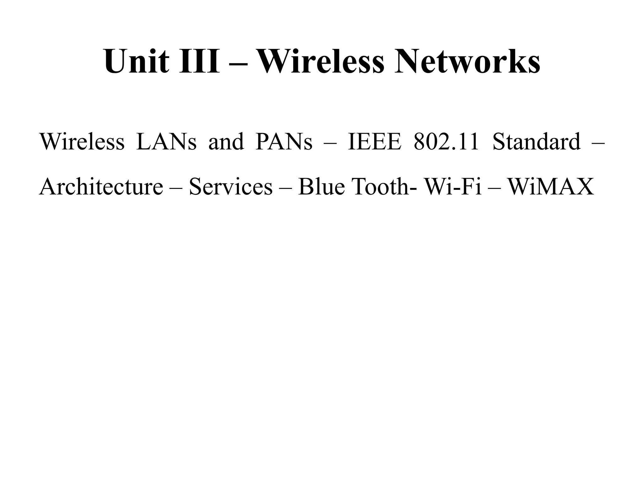 IT8602 Mobile Communication - Unit III | PDF