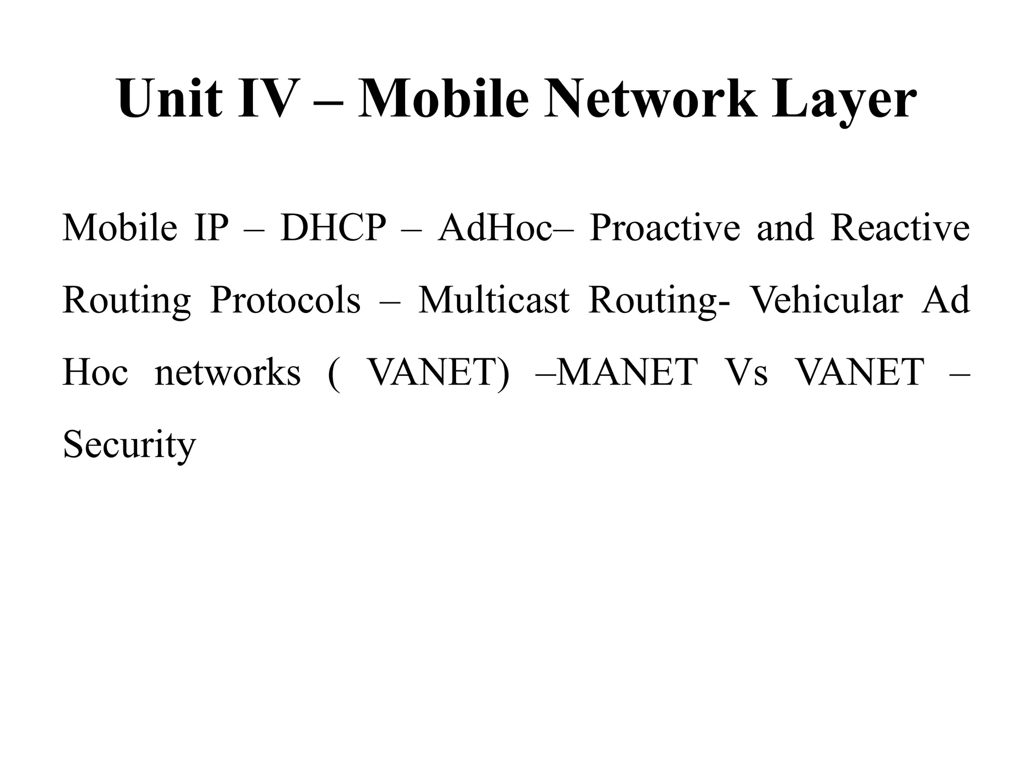 IT8602 - Mobile Communication Unit IV | PDF | Computer Networking | Computing