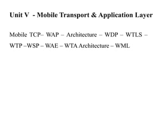 IT8602 Mobile Communication - Unit V | PDF