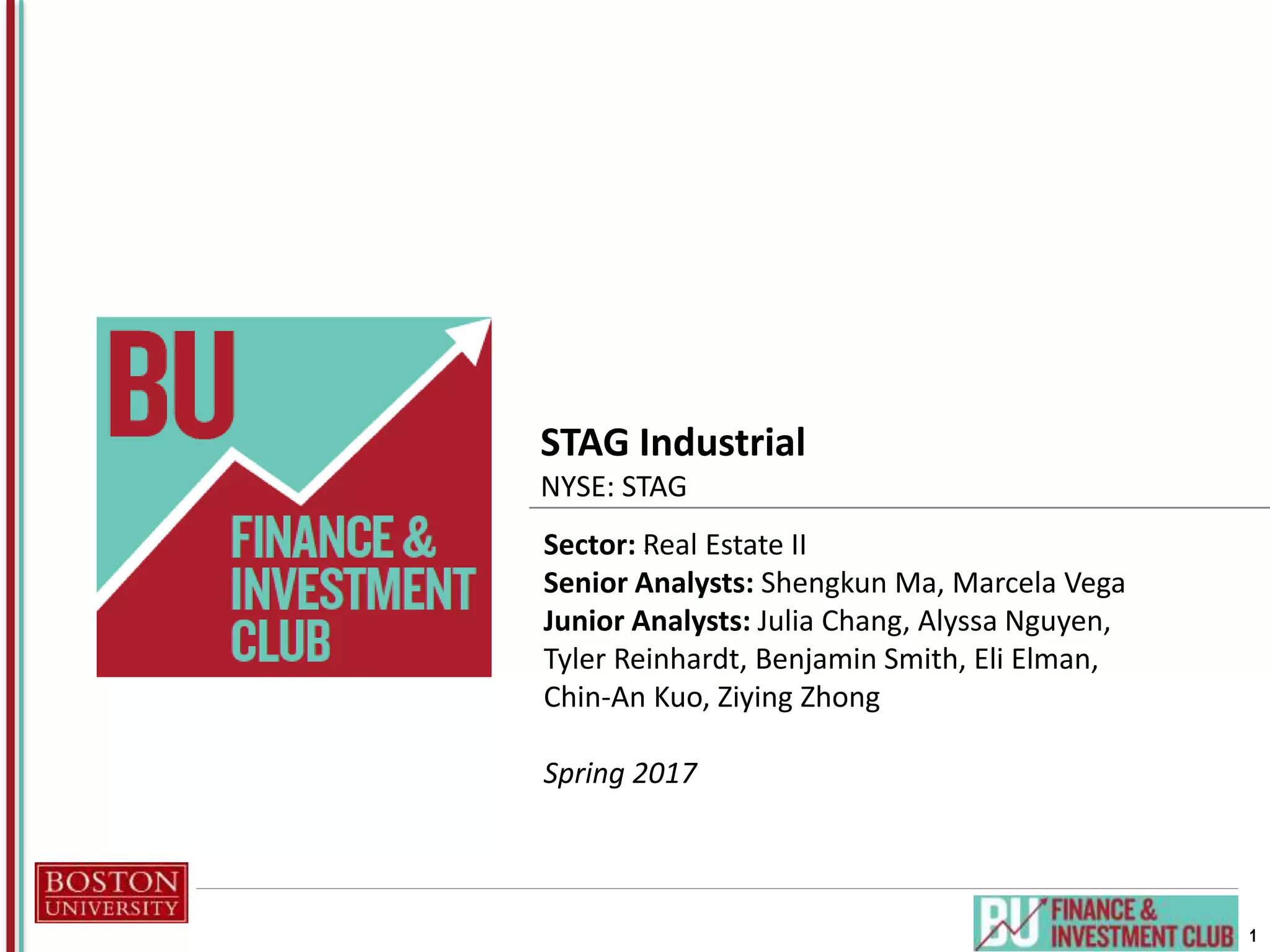 BUFC Real Estate II - STAG Industrial | PPTX
