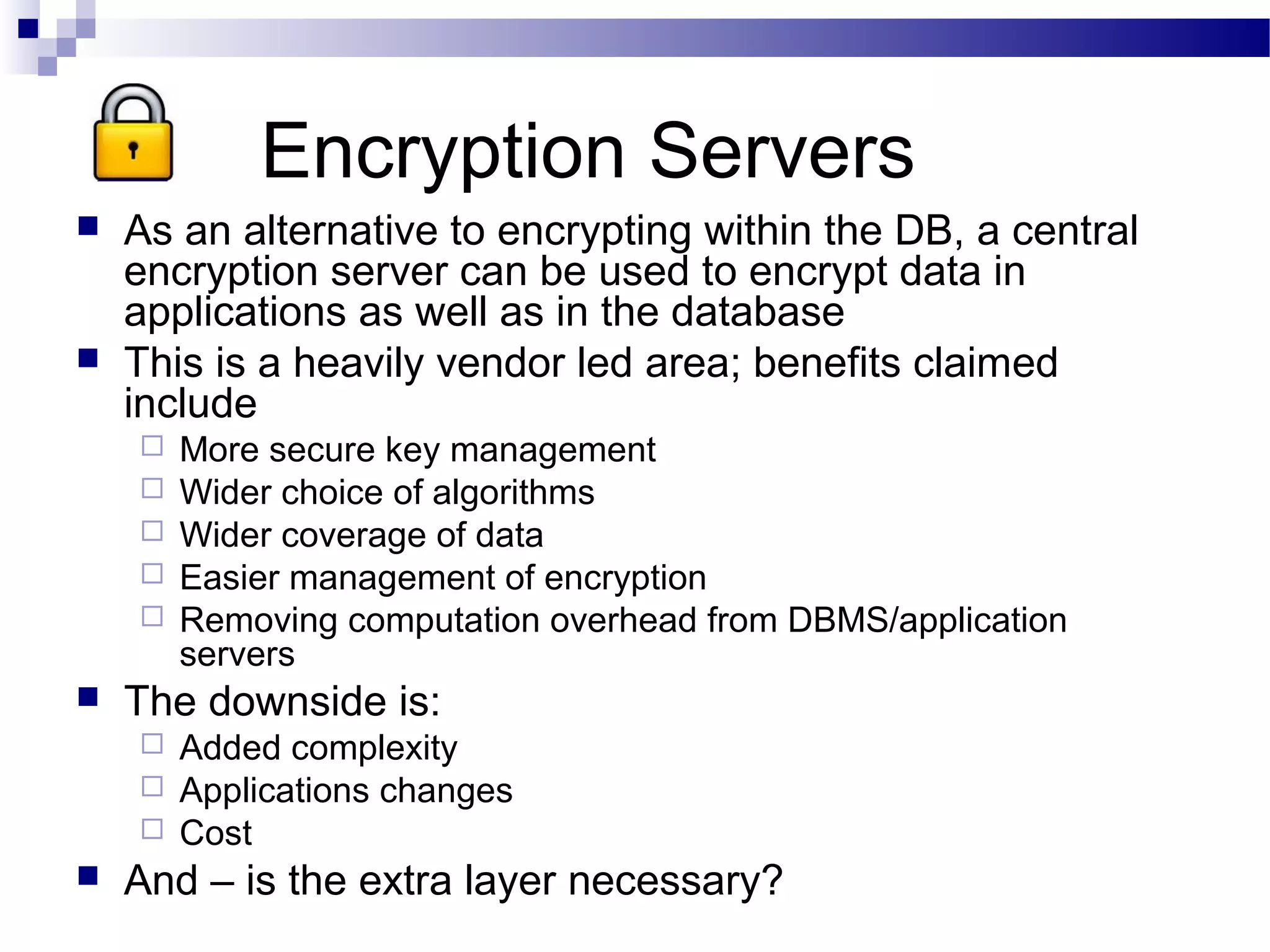 Database Security & Encryption | PPT | Databases | Computer Software ...