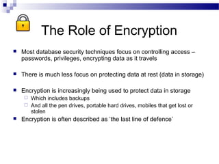Database Security & Encryption | PPT