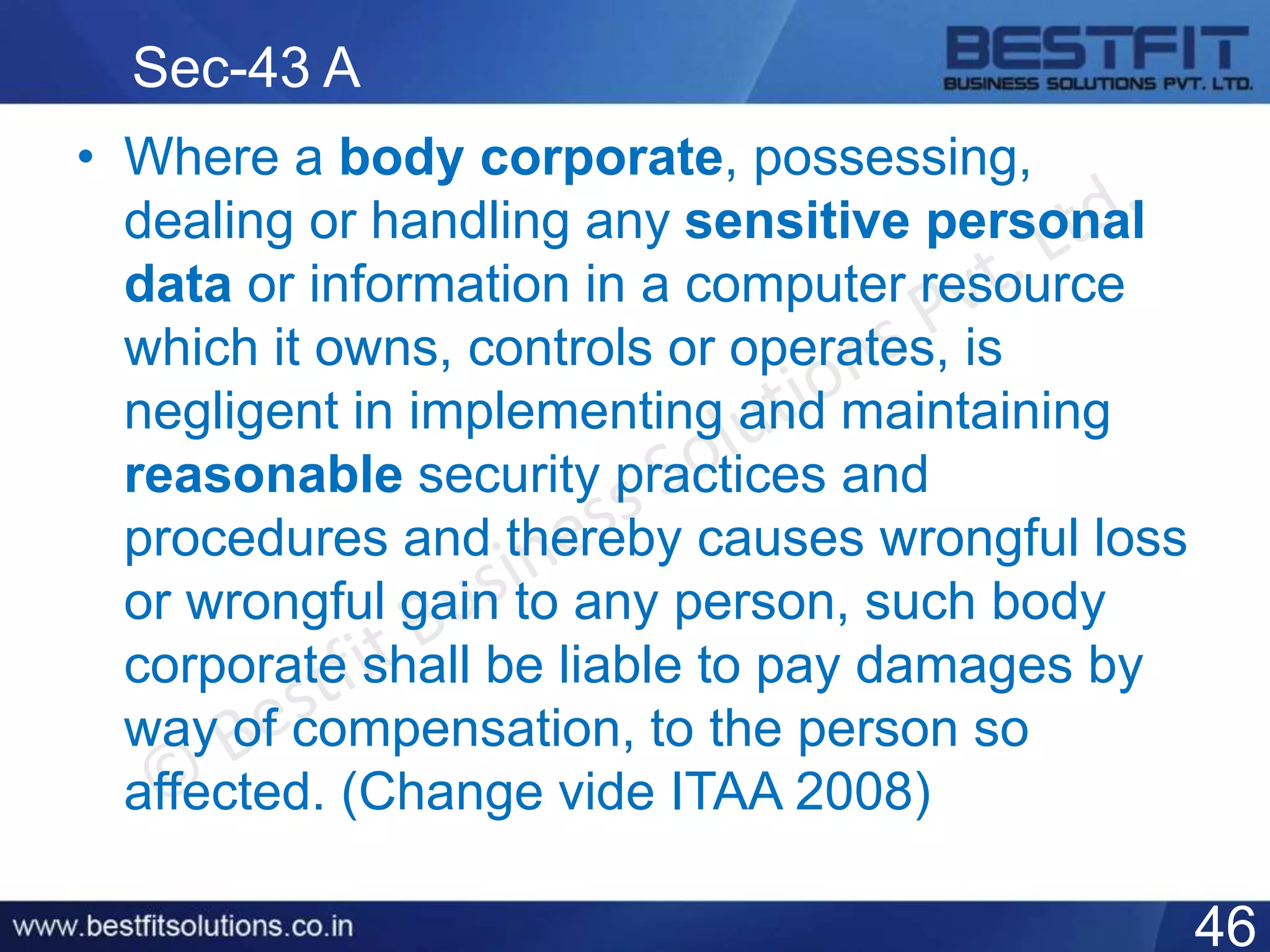 Information Technology Amendment Act 2008 | PPTX