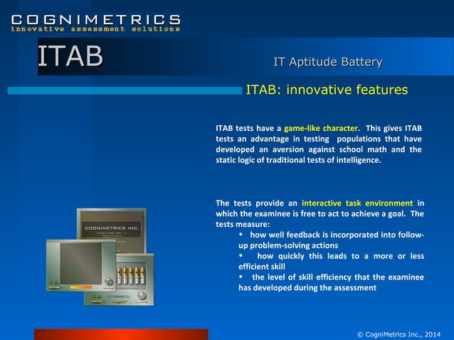 Itab innovative assessments | PPS | Computer Software and Applications | Computing