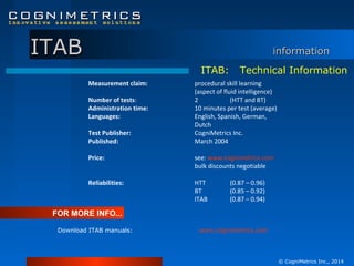 Itab innovative assessments | PPS | Computer Software and Applications | Computing