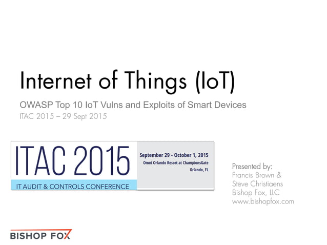 OWASP – Internet of Things (IoT) – Top 10 Vulnerabilities List | PDF