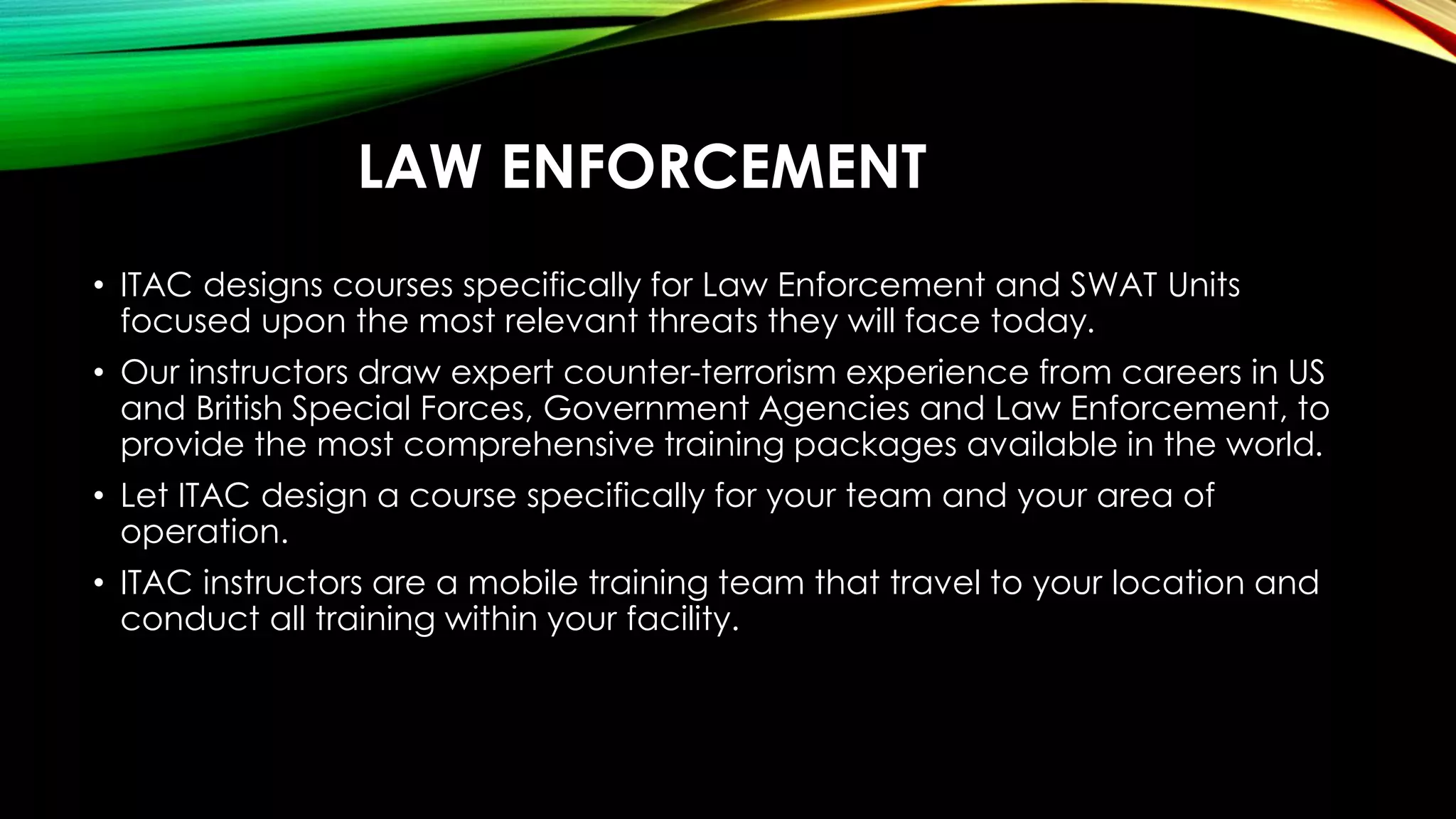 ITAC instruction & training programs | PPTX