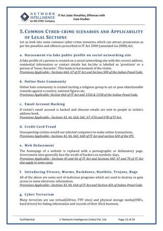 IT Act 2000 Penalties, Offences with case studies | PDF