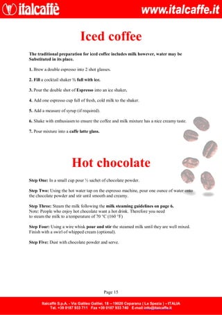 Italcaffe s barista_manual | PDF
