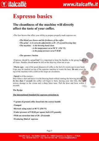 Italcaffe s barista_manual | PDF