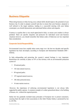 Italian business culture guide - Learn about Italy | PDF