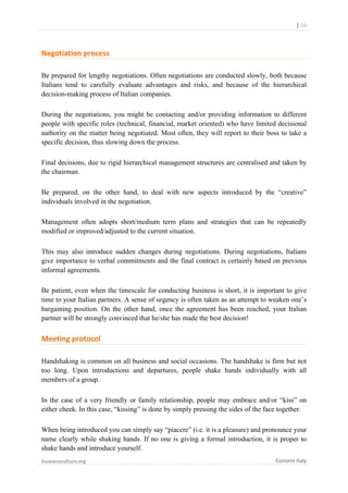Italian business culture guide - Learn about Italy | PDF