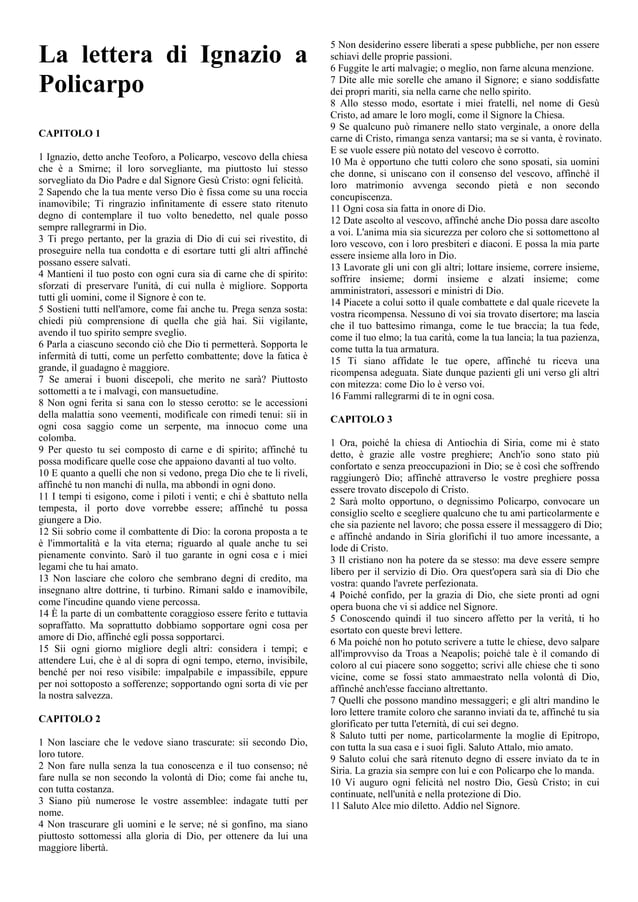 Italian - The Epistle of Ignatius to Polycarp.pdf | Christianity ...