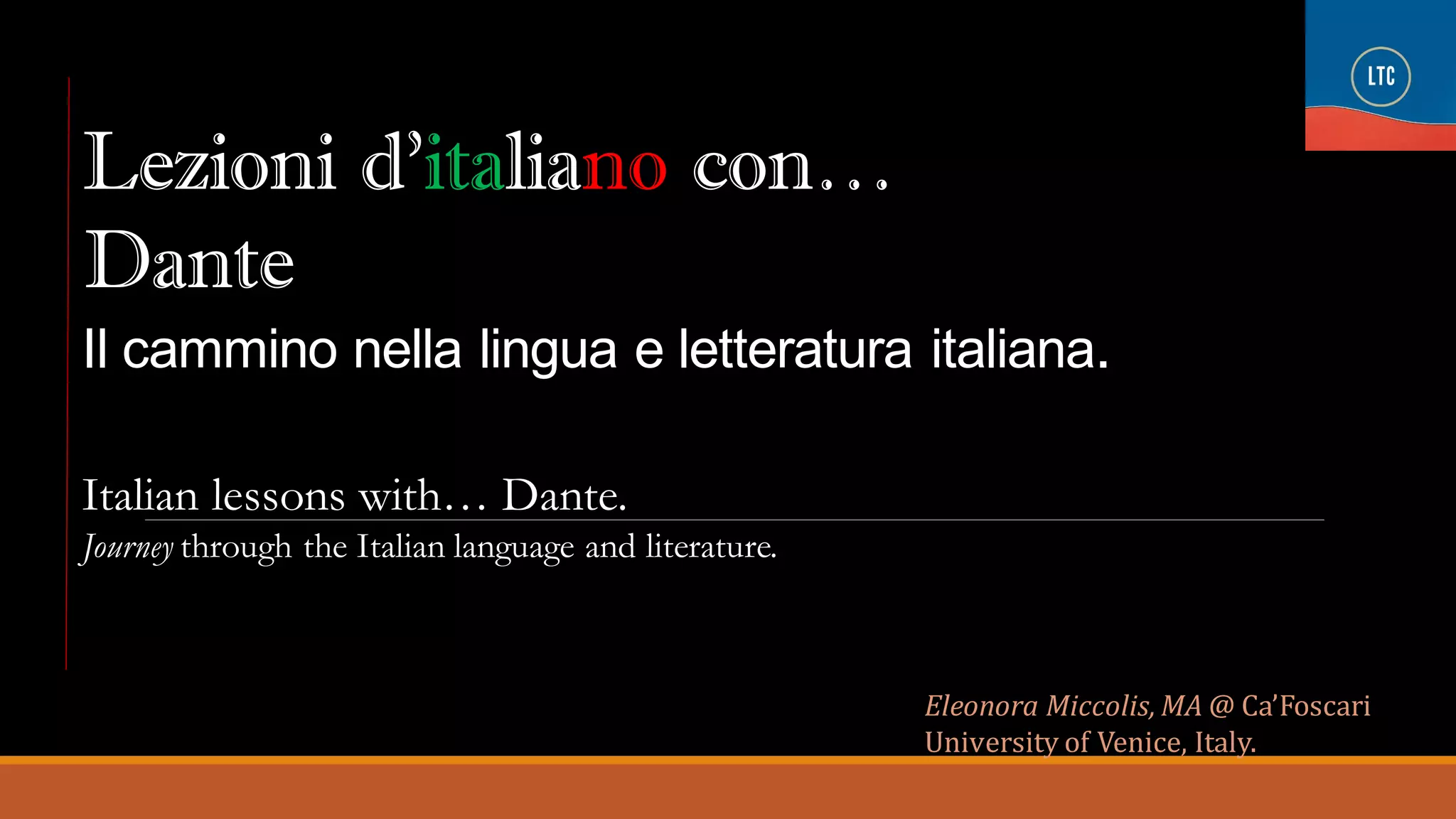 Italian Lessons with Dante. Divine Comedy and adjectives | PPT | Free ...