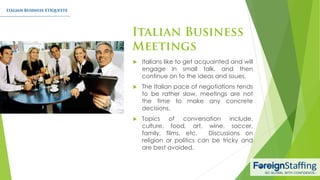 Italian Business Etiquette | PDF | Business | Business and Finance