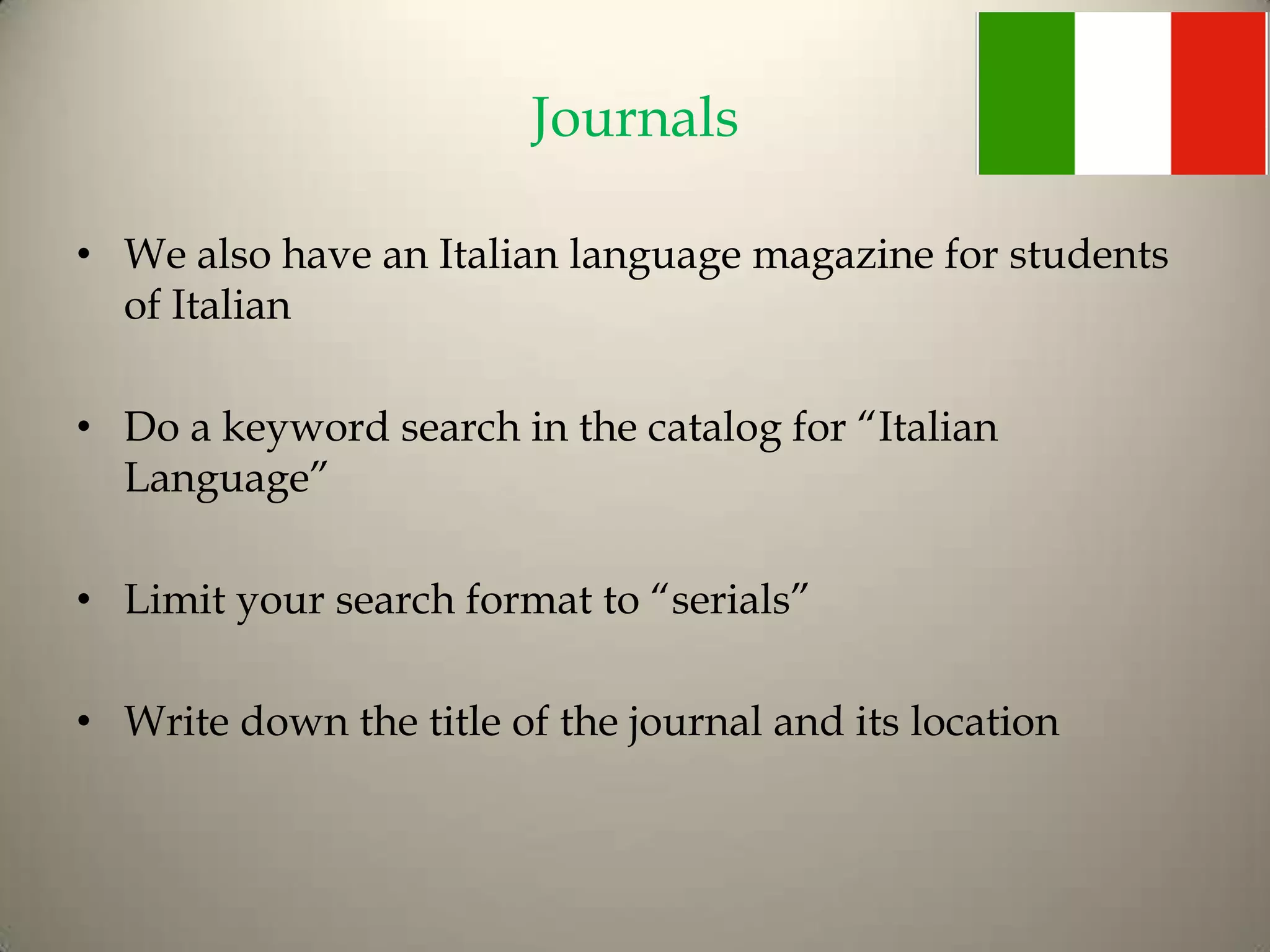 Italian class berard | PPT