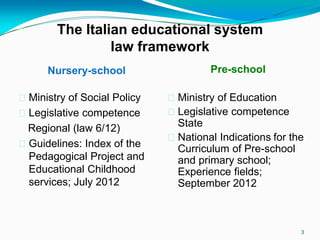 Italian pre-school educational system | PDF