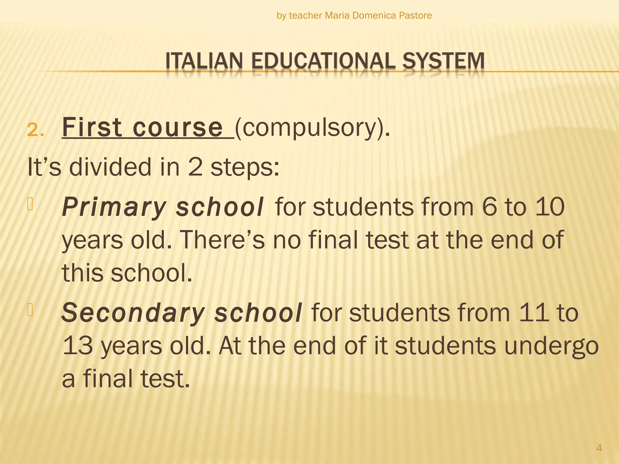 Italian educational system | PPT | Daycare and Pre-School | Parenting