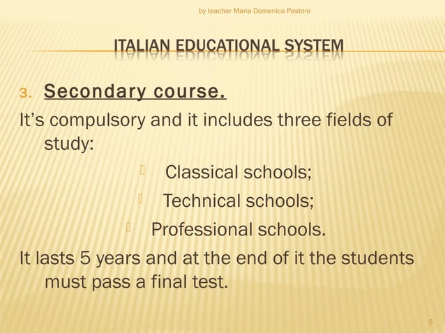 Italian educational system | PPT | Daycare and Pre-School | Parenting