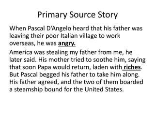 Italian immigrants in usa | PPTX