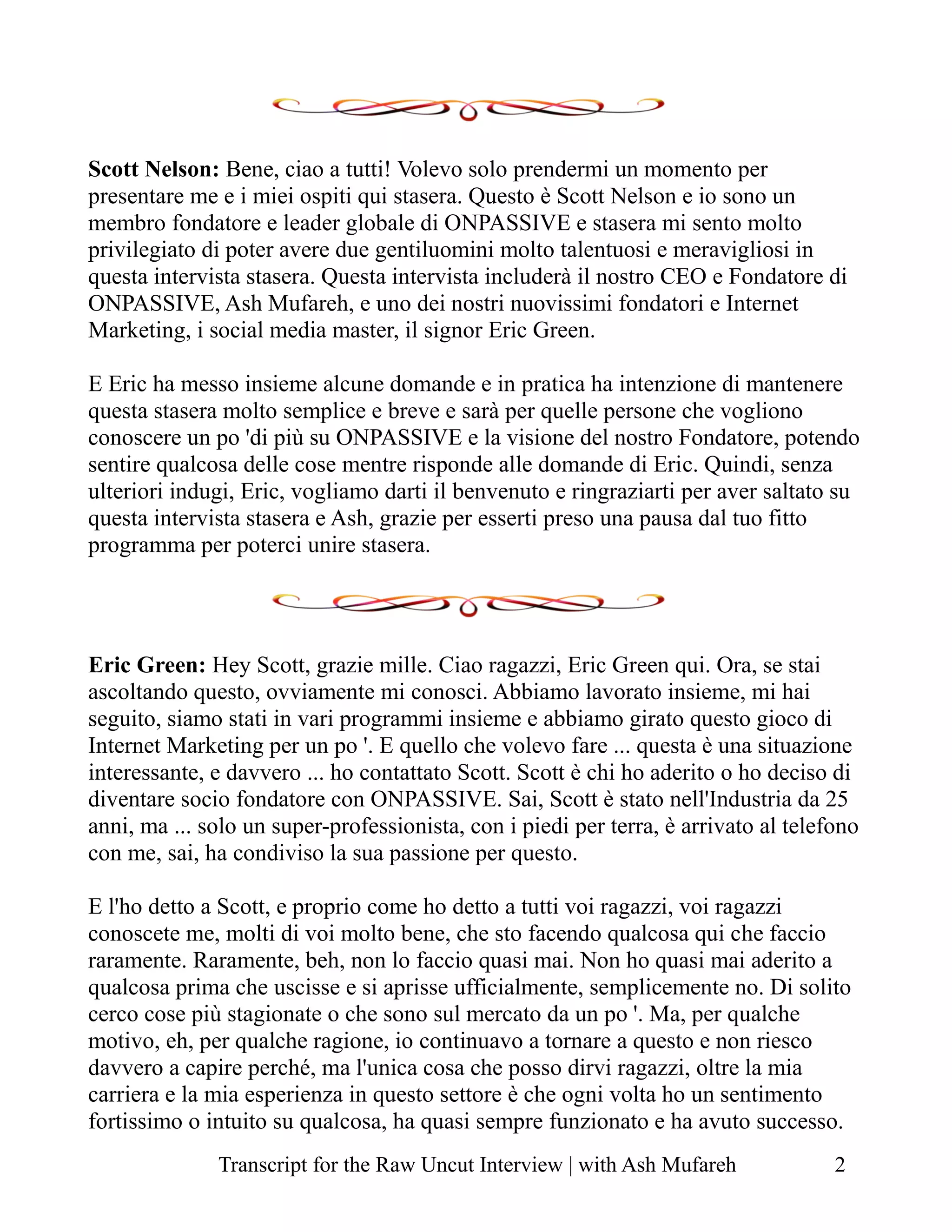 Italian interview transcript | PDF