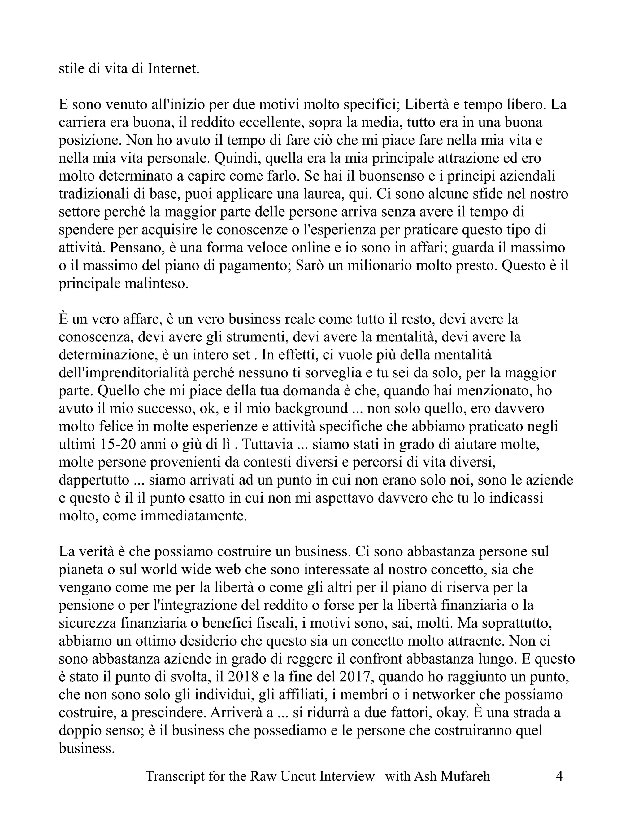 Italian interview transcript | PDF