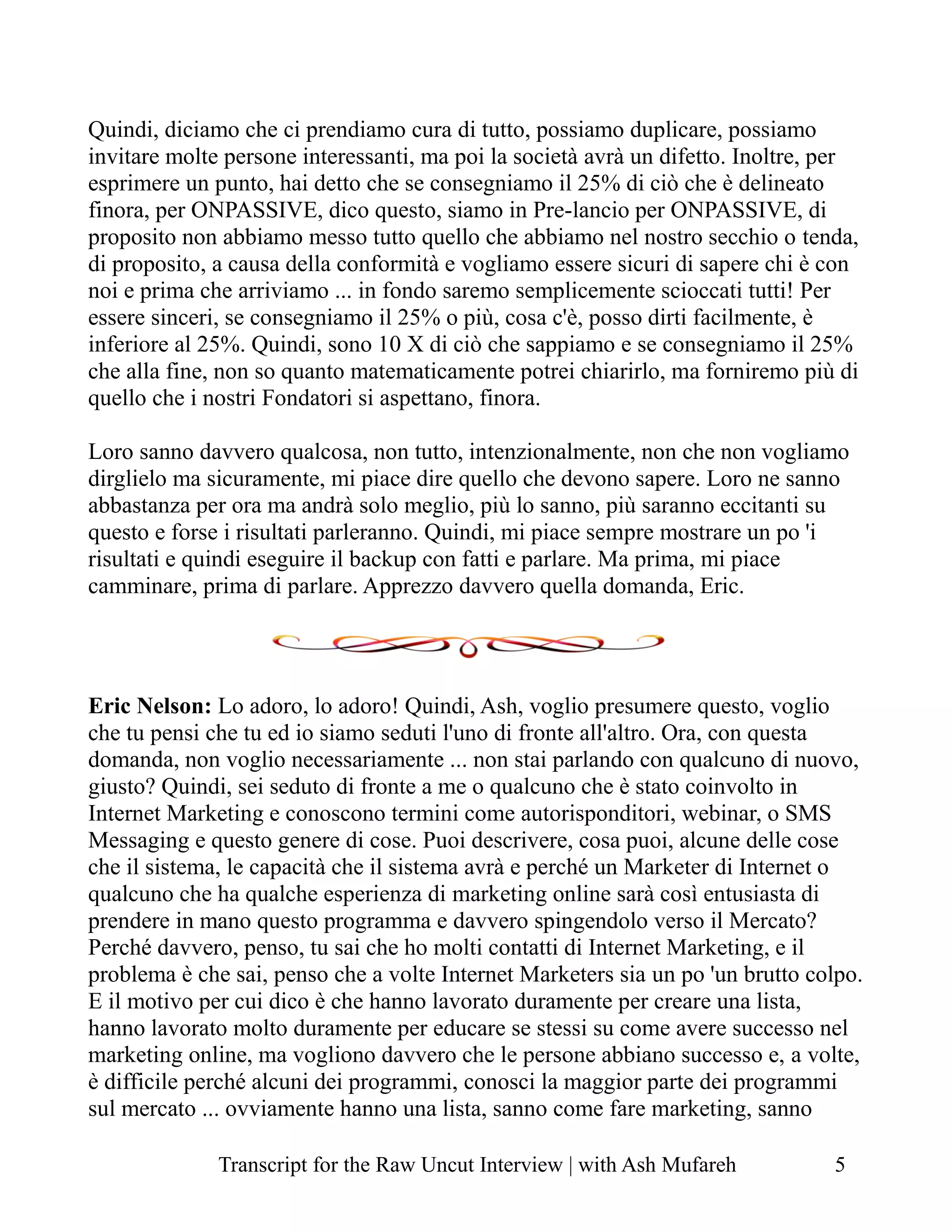 Italian interview transcript | PDF