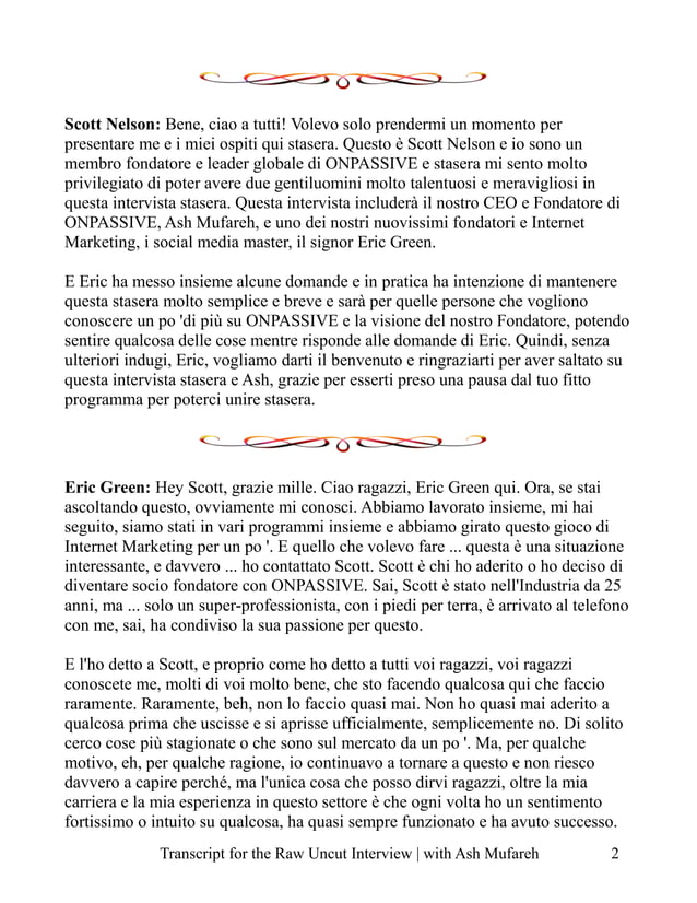 Italian interview transcript | PDF