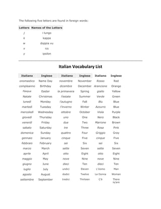 Italian Language Lessons | DOCX