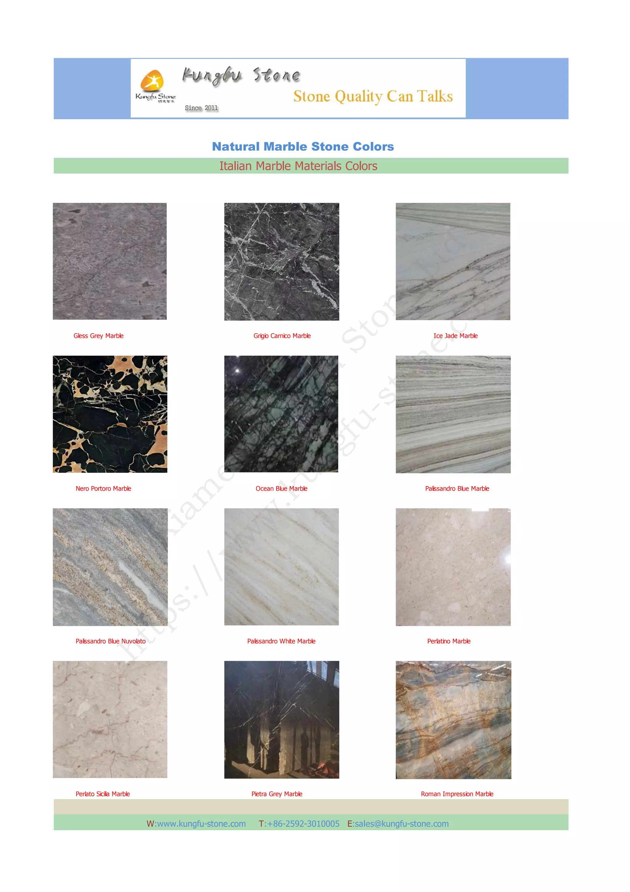 Italian marble colors catalog from China | PDF