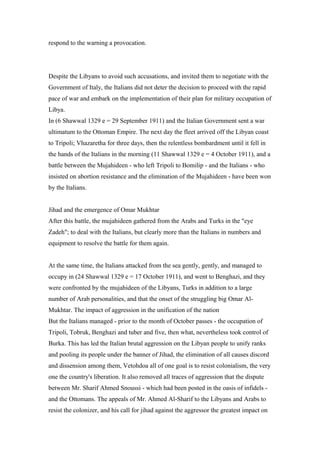 Italian occupation of libya | DOC