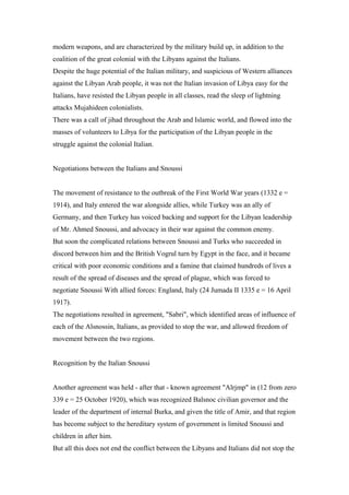 Italian occupation of libya | DOC
