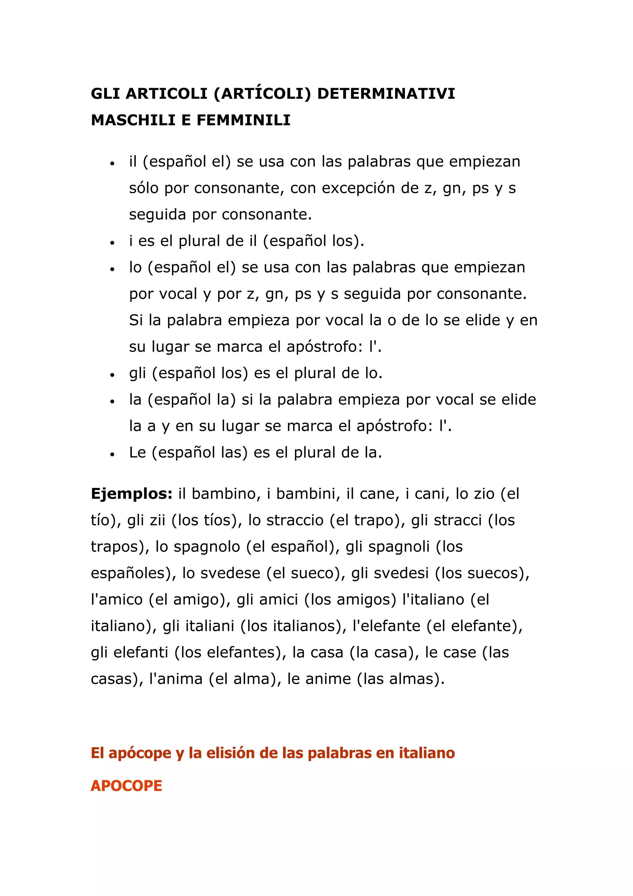 Italiano (curso básico) | DOC