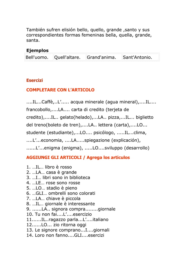Italiano (curso básico) | DOC