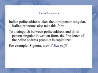 Italian Possessives Presentation | PPT
