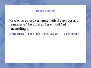 Italian Possessives Presentation | PPT