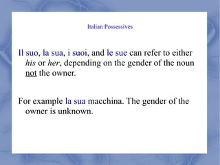 Italian Possessives Presentation | PPT
