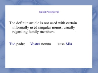 Italian Possessives Presentation | PPT