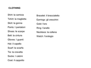 Italian ppt basic vocabulary | PPT